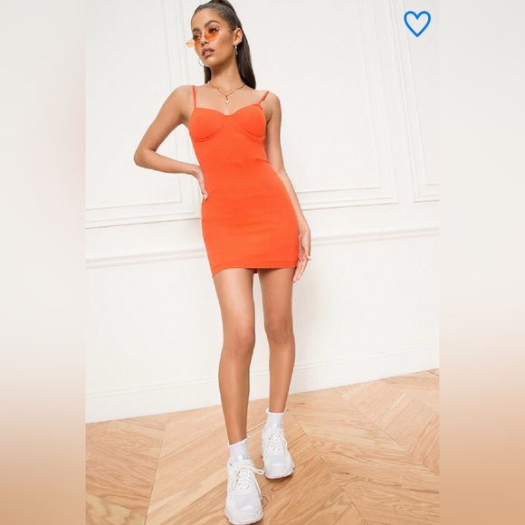 superdown | Dresses | Superdown Orange Bustier Mini Dress | Poshmark